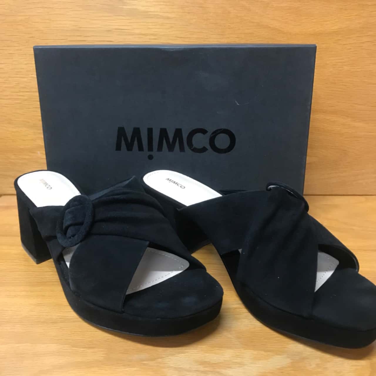 Mimco ‘Airbound Platform’ Black Leather High Heels Size 41(s)