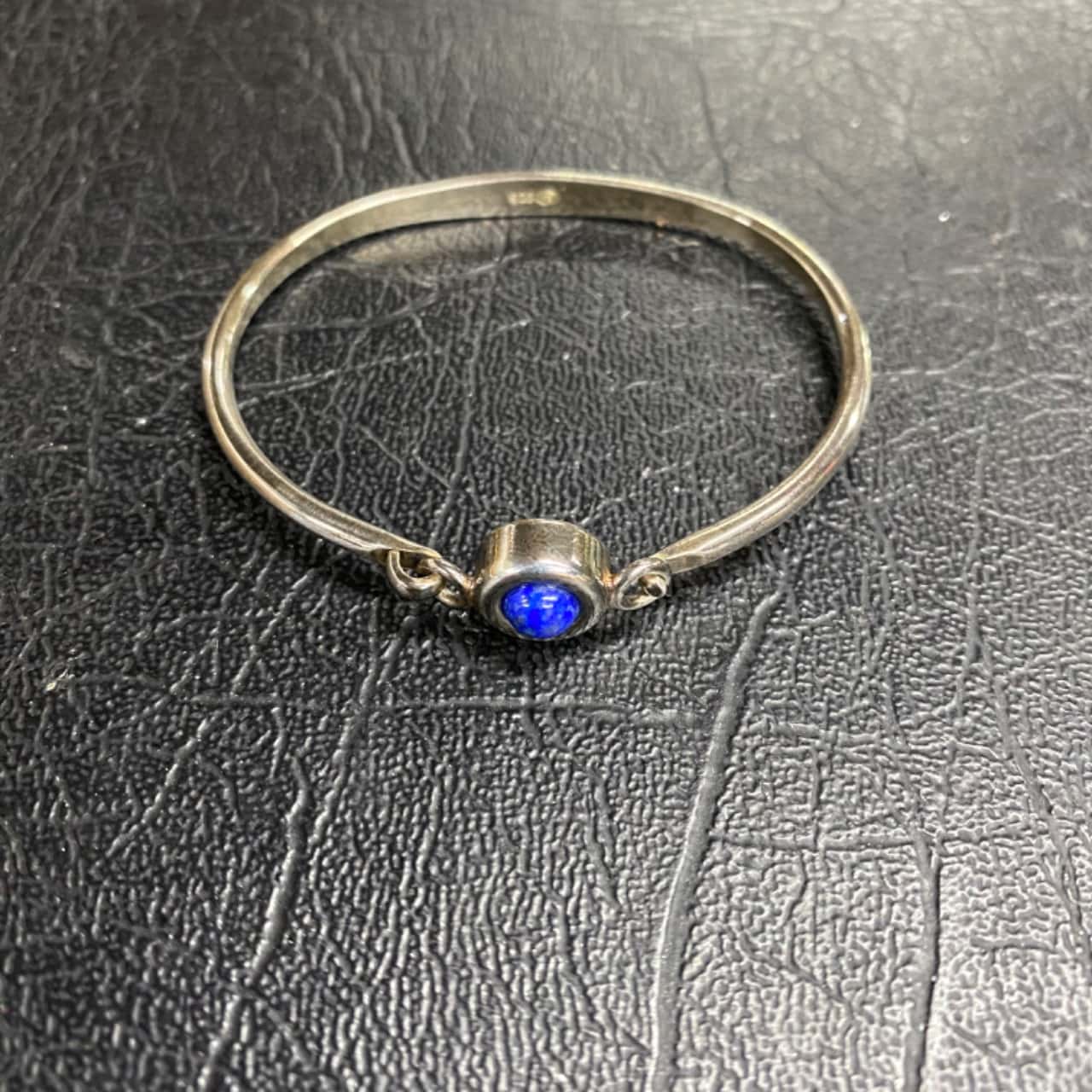 Sterling Silver Bangle with Blue Stone(s)