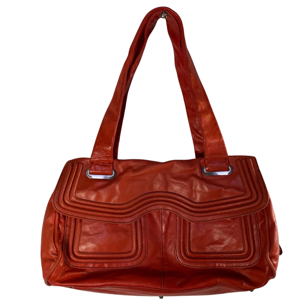 Mimco Womens Leather Handbag Red (s)