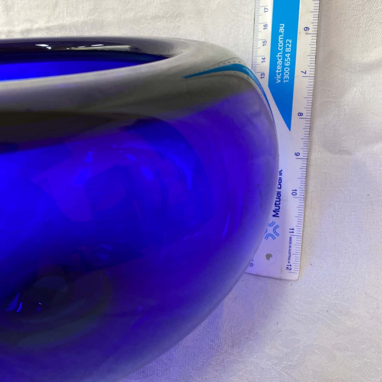 Large Cobalt Blue Crystal Bowl by Per Lutken for Royal Copenhagen with ...