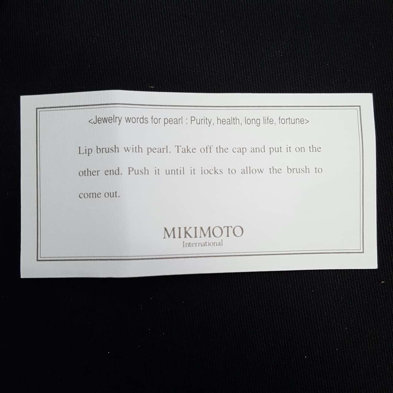 MIKIMOTO Gold and Pearl bow Perfume spray bottle and lip brush set (s)