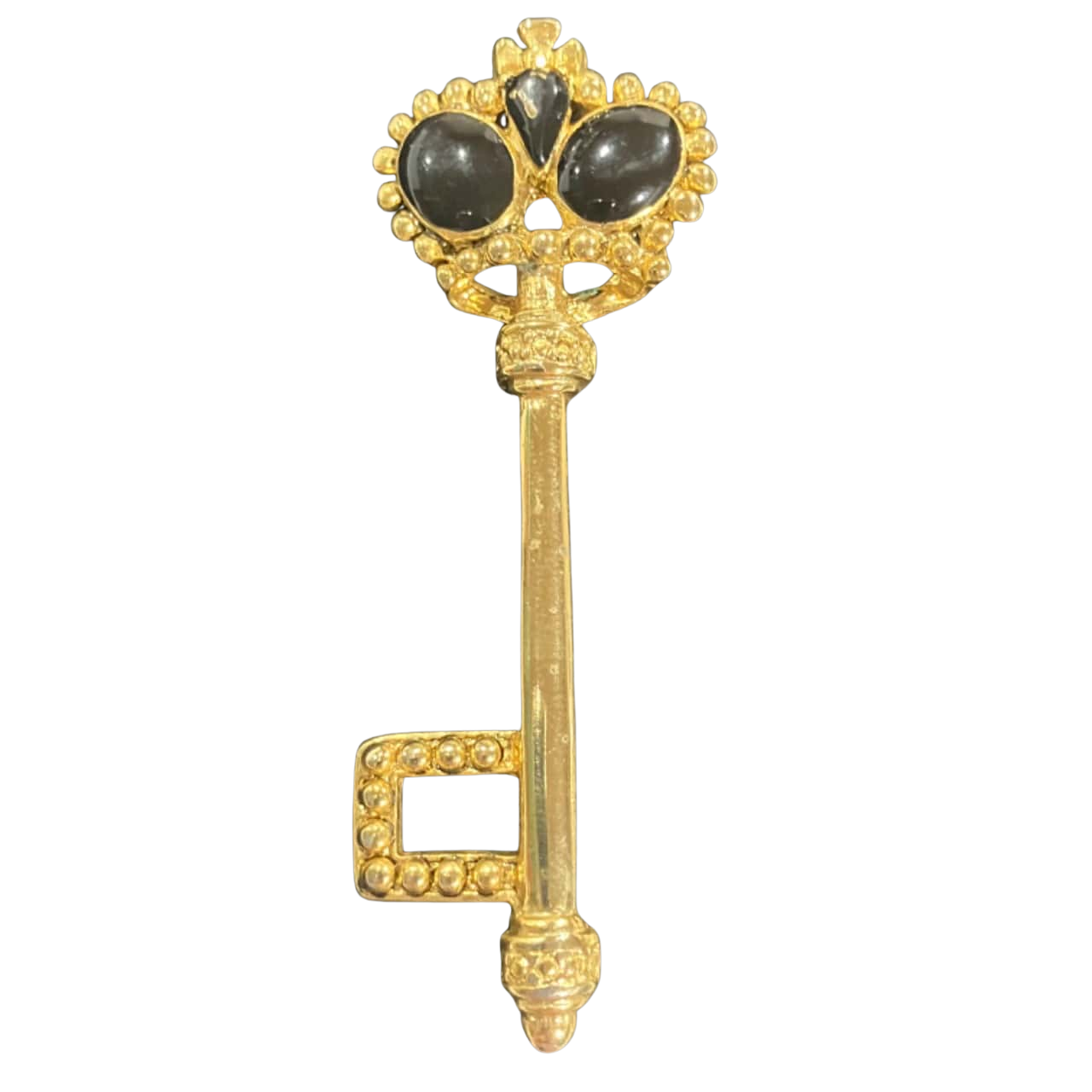 Black & Gold Key Brooch