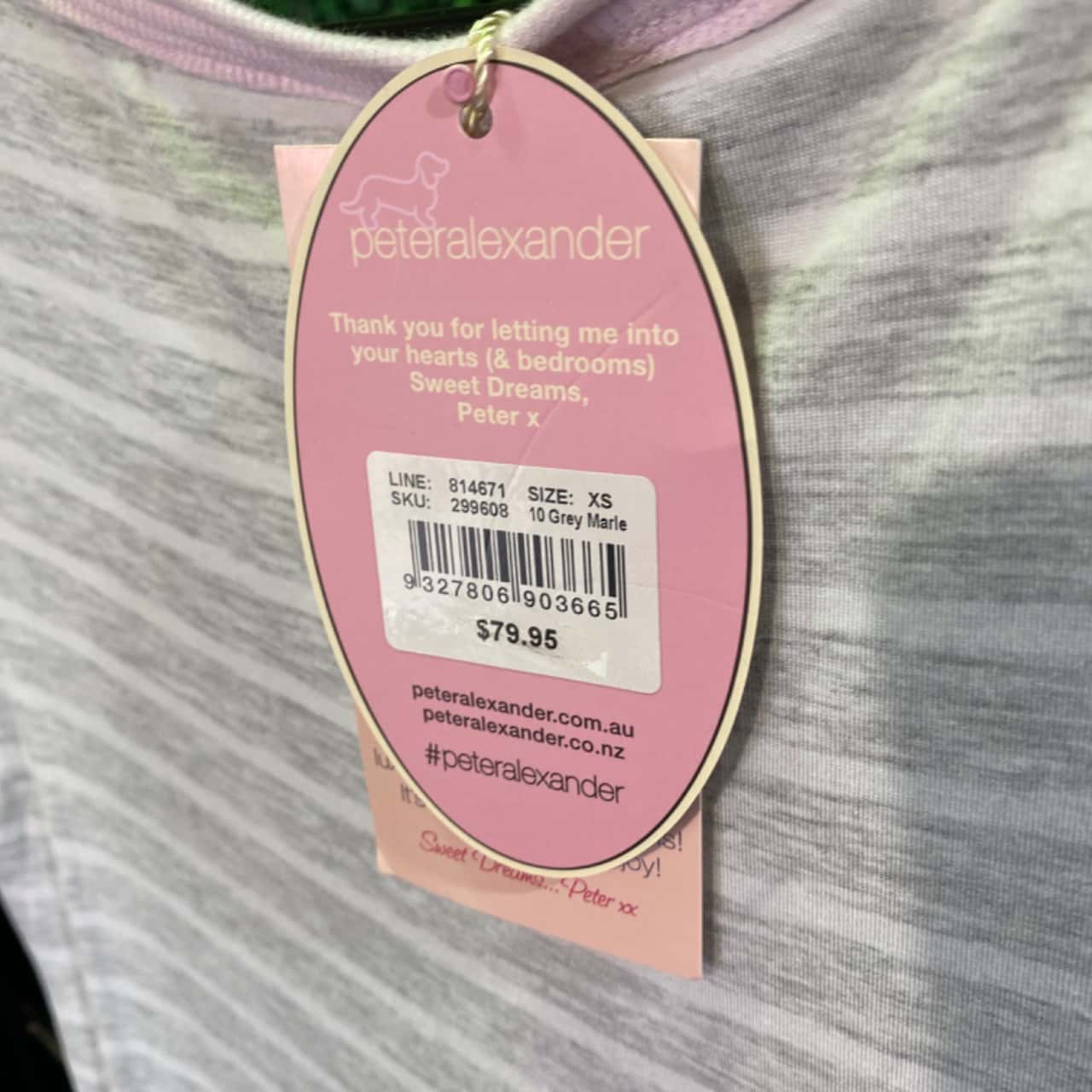 Peter Alexander Womens Size XS Grey / White (s)