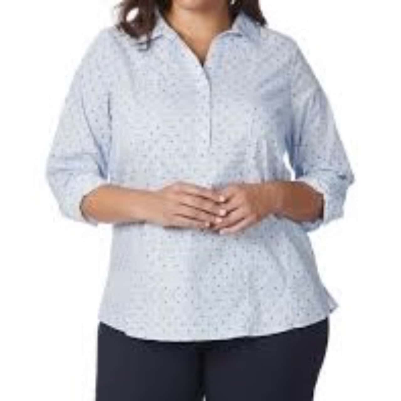 beme Womens Size 24 / Plus Size 3/4 Sleeve Blue NEW With Tags(s)
