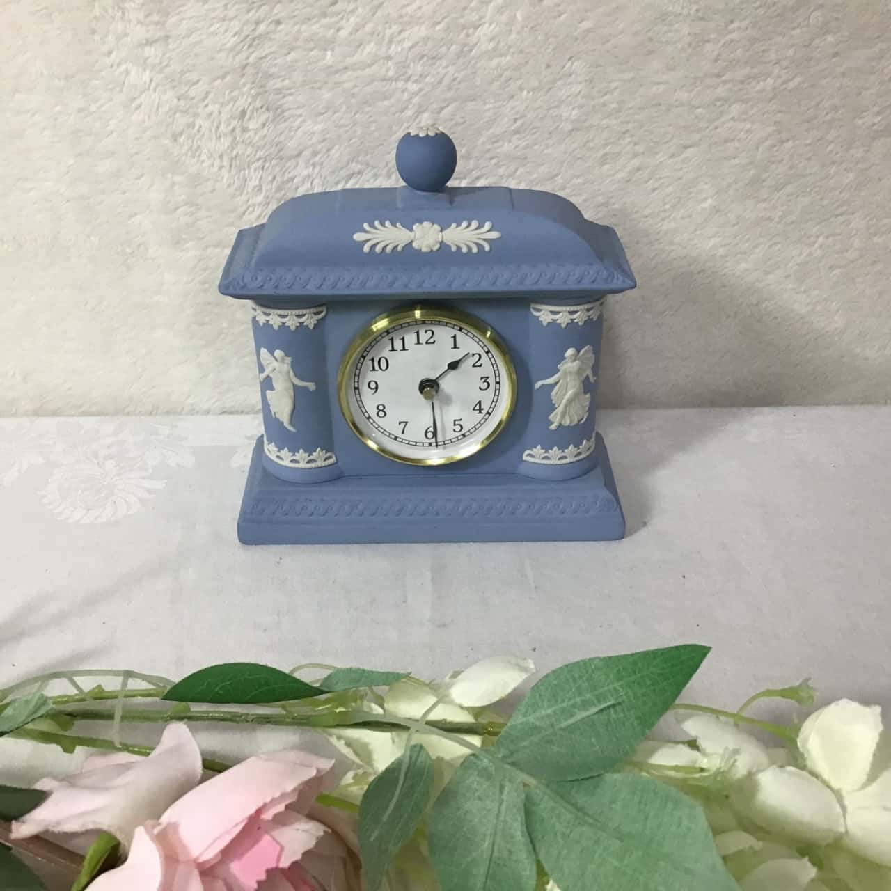 Vintage Wedgwood Jasperware Blue / White Pattern Rectangular Clock(s ...