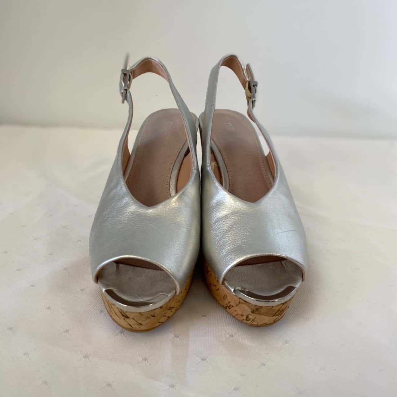 NEXT Womens Size 36 Silver Wedge Shoes