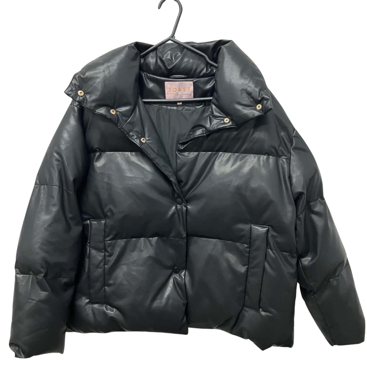 TOAST Society Puffer Jacket - Womens Size M Black - Vegan Leather ...