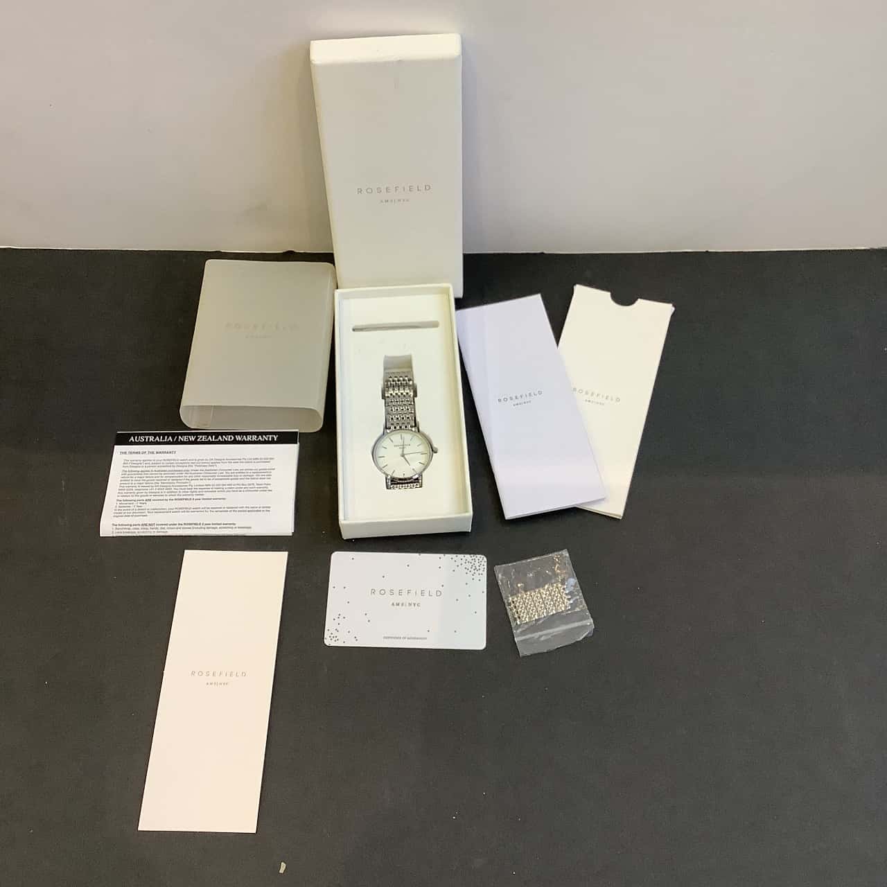 New in Box Rosefield Women's Stainless Steel Circular Watcher (s)