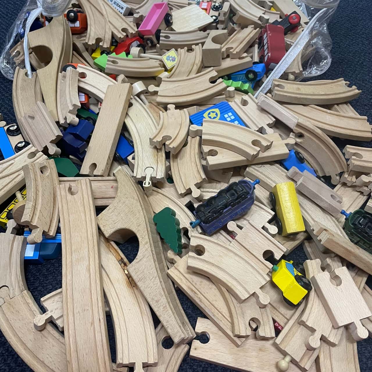 Wooden trains/ track/ structures. 6.0 kg