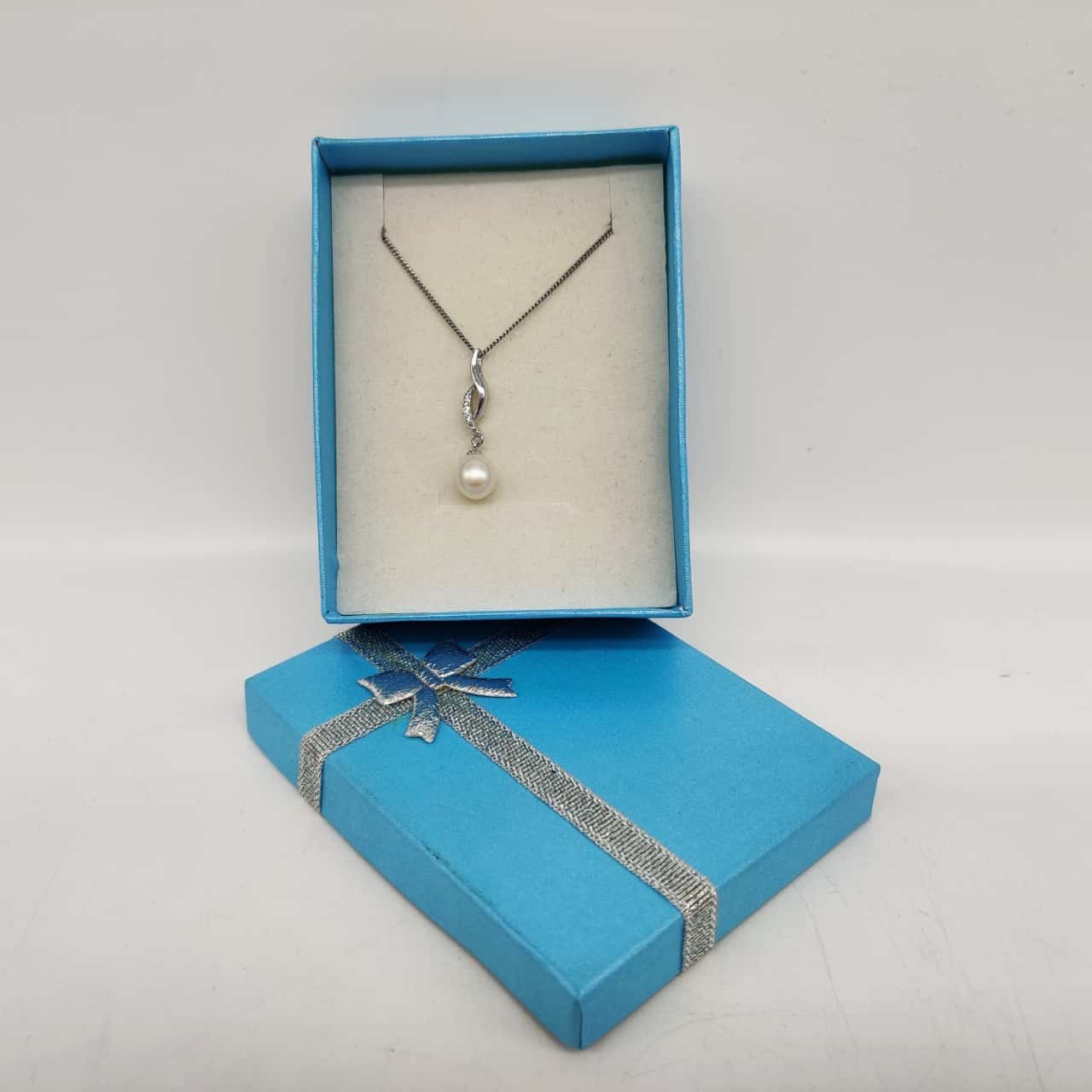 Womens Necklace Sterling Silver Stamped 925 - 40cm Chain With C.Z ...