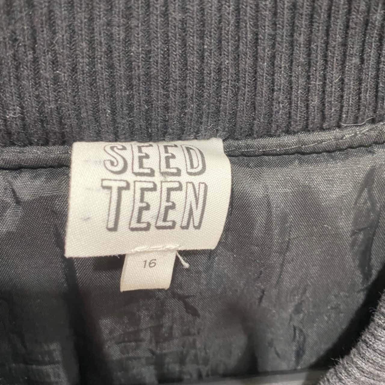 Seed Teen Black Puffer Jacket Size 16