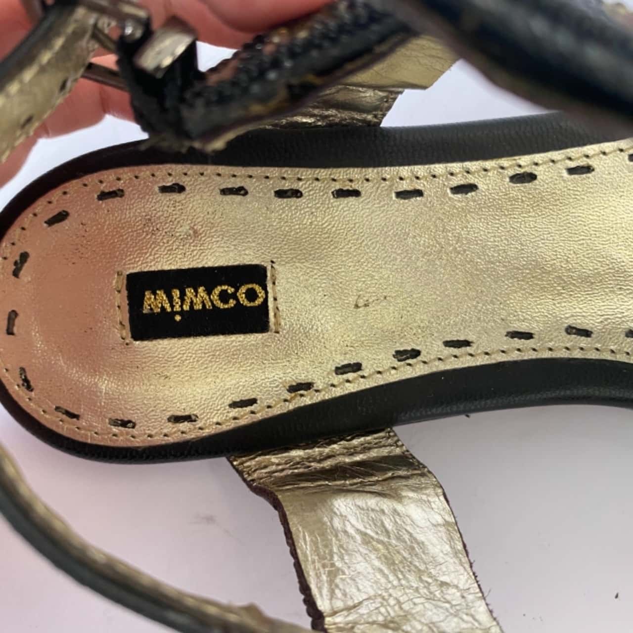Mimco Beaded Sandals Black / Multi Size 37 / 6 (s)