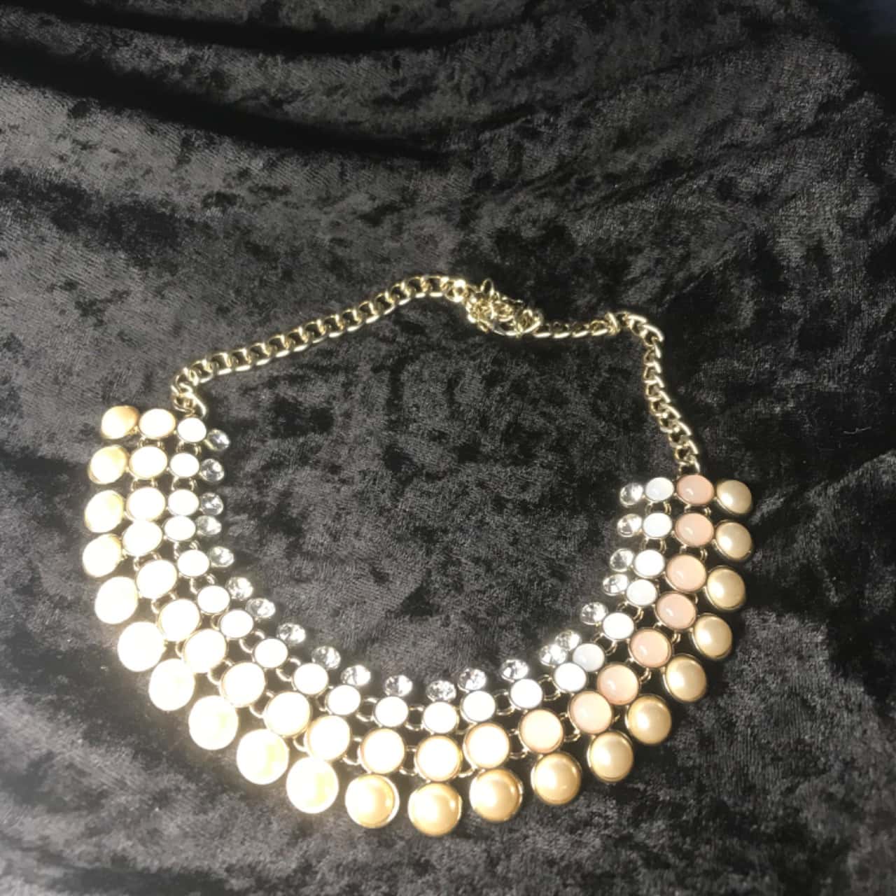 Stunningly Womens Necklace Immitation Gold, Pearls & Diamontes 4 Rows ...