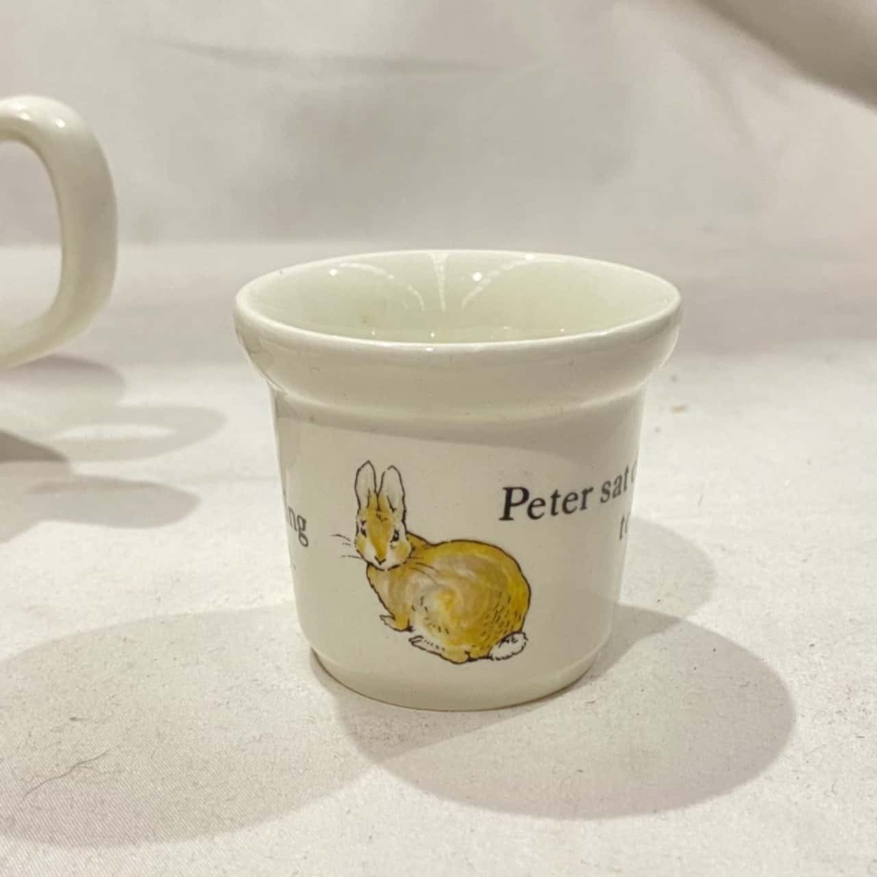 PETER RABBIT White Children’s Set Porridge Powl, Plate, Mug and Egg Cup ...