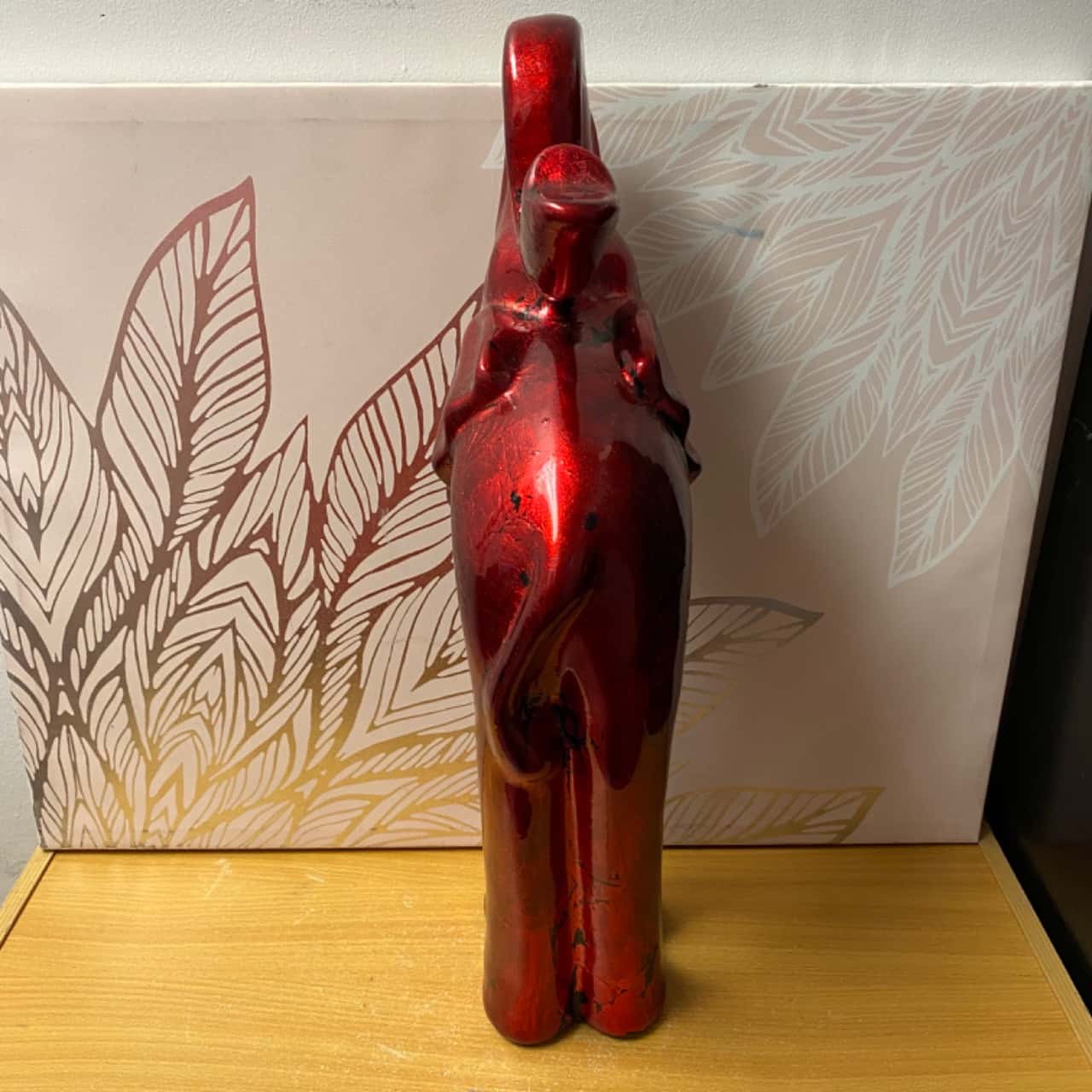 Super Amart 48cm ceramic metallic red elephant(s)
