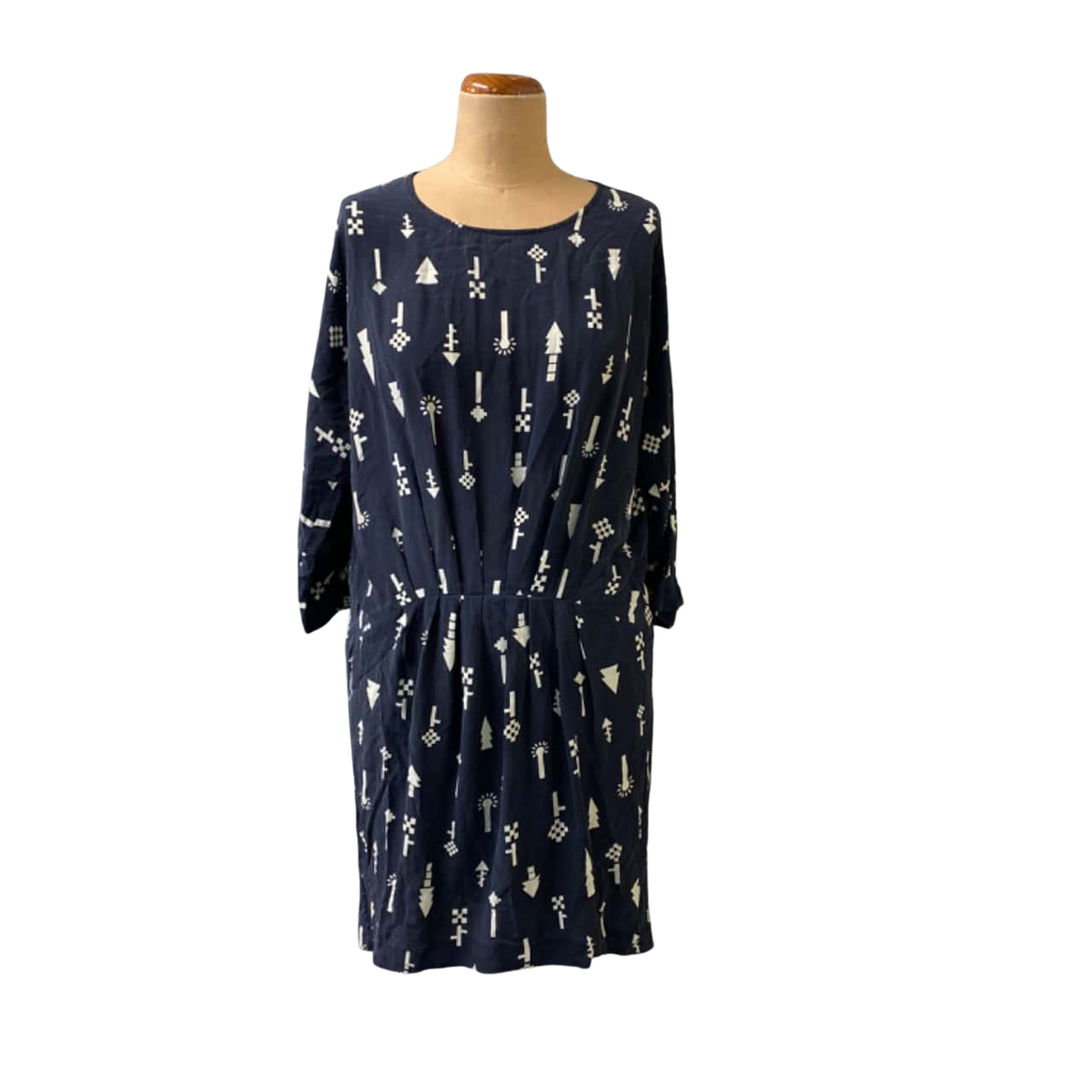 Gorman Womens Printed Silk Dress Size 10 Navy(s)