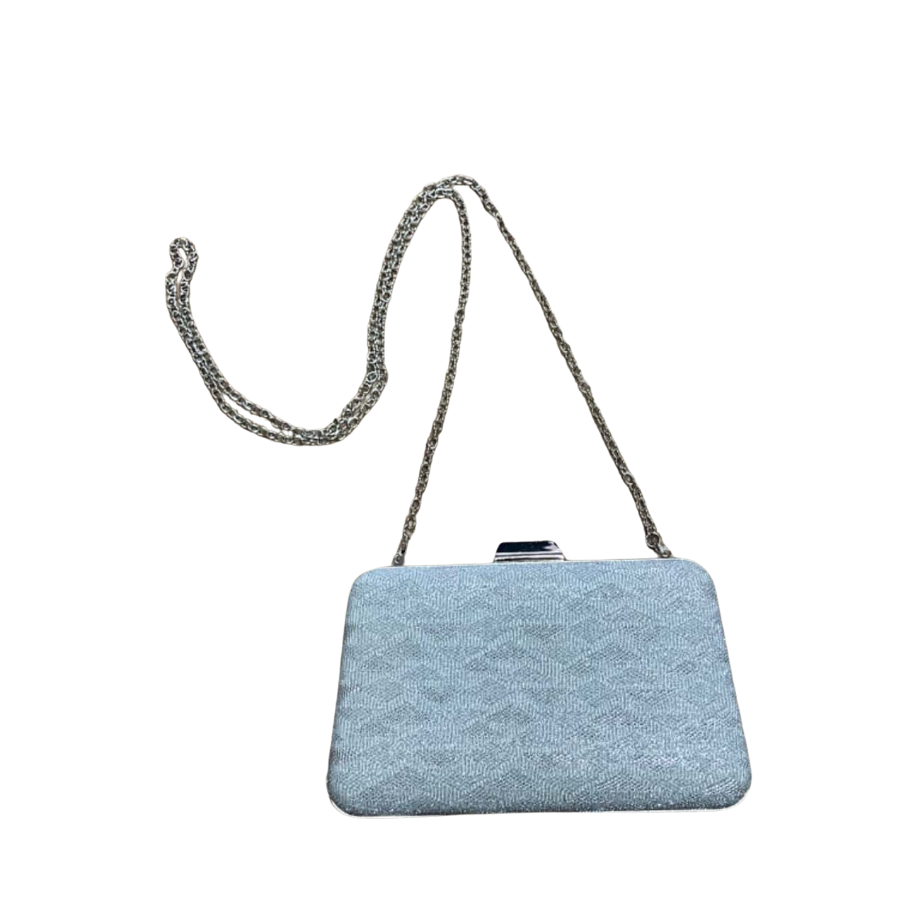 Gregory Ladner Silver Sparkle Clutch With Chain