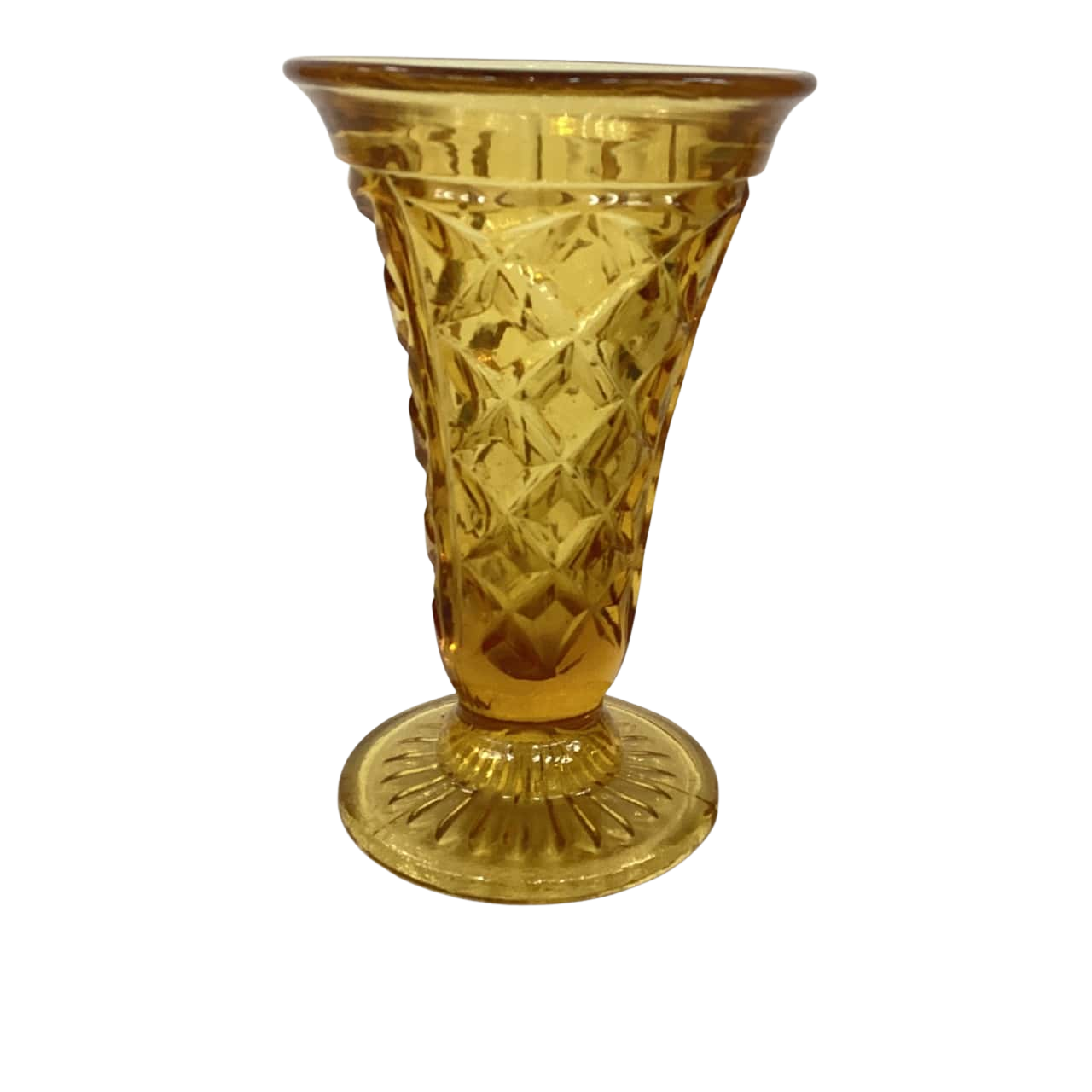 Vintage Amber Vase 15cm