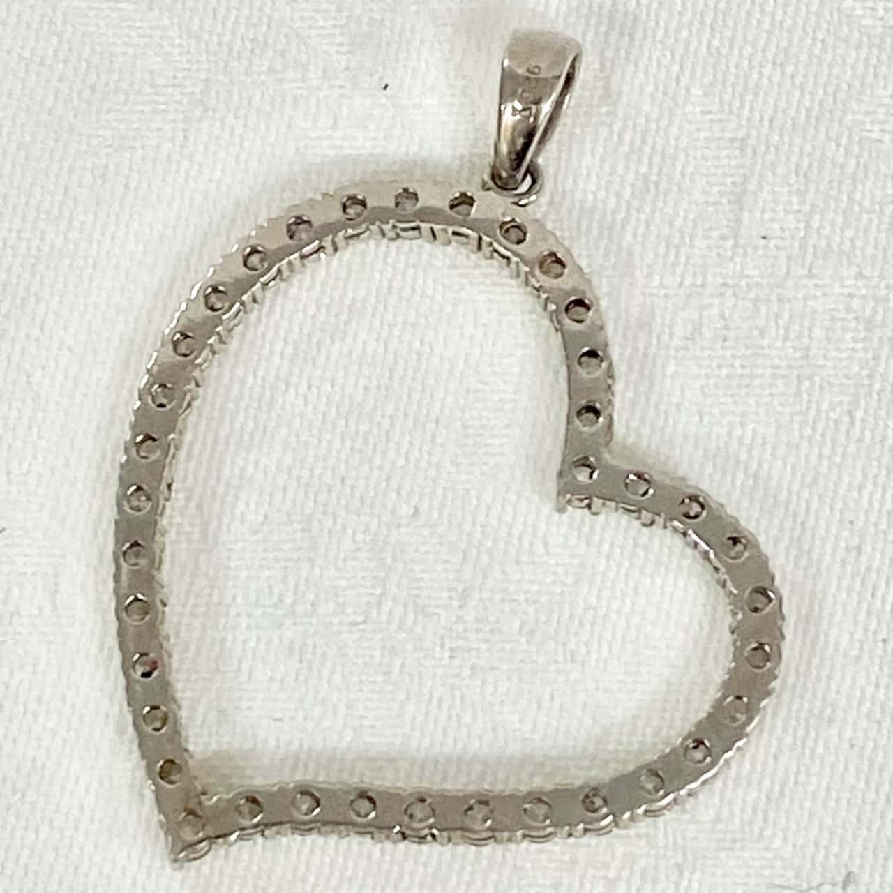 925 Silver Heart Pendant with Diamantés (s)