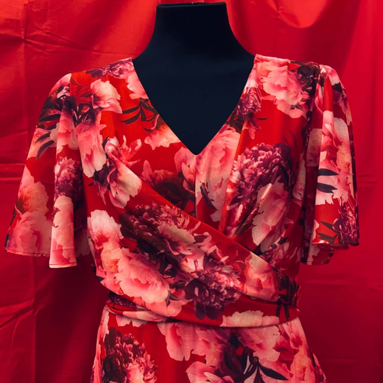 Caroline Morgan Womens Size 12 Cocktail Dress Floral Dress Formal