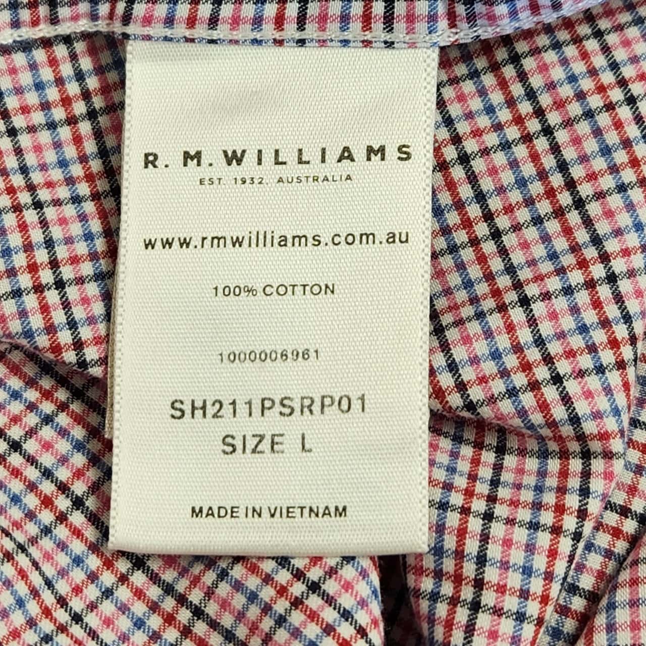 R.M. Williams Mens Size L Short Sleeve Multicoloured