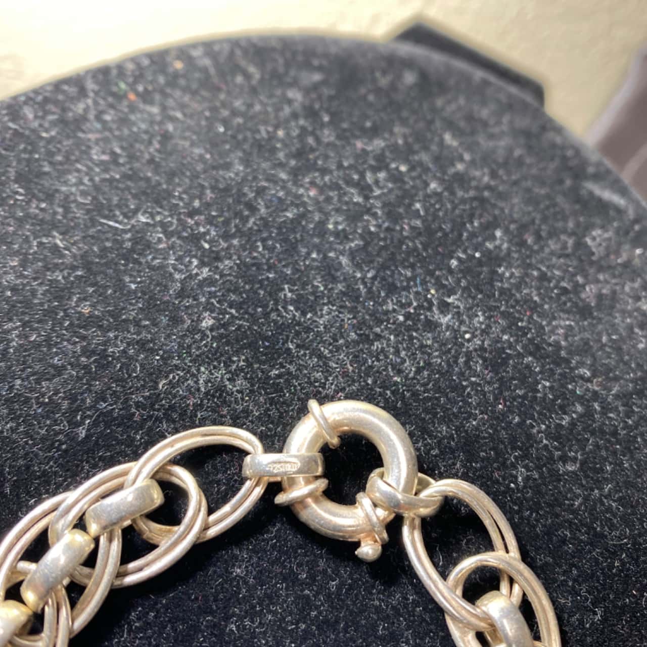 Italian Stamped Silver Interlocking Chain Bracelet (s)