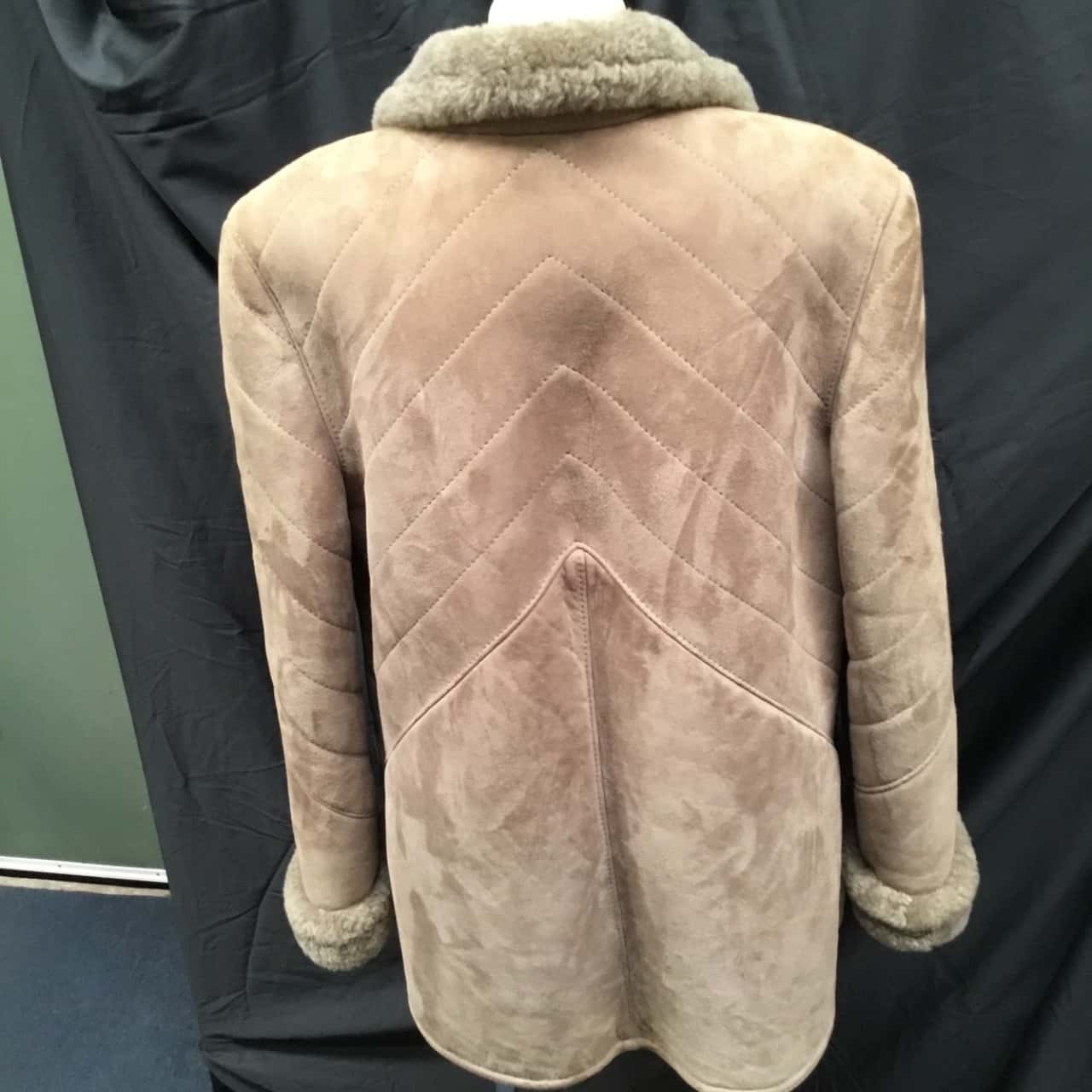 Vintage Scaffa Brown Sheepskin Suede Jacket - Size 36