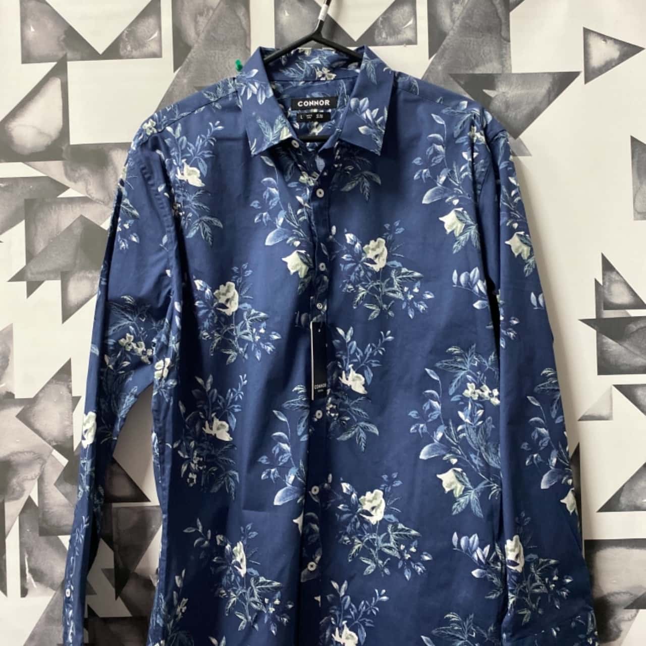 Connor Mens Shirt Size L Long Sleeve Blue (s)