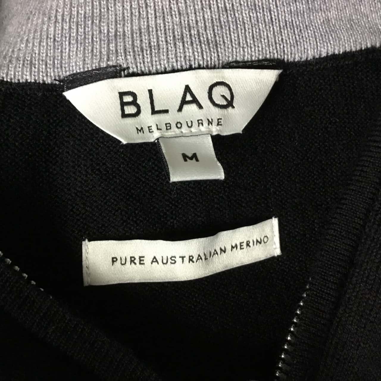 Blaq Black Australian Merino Jumper Size M(s)