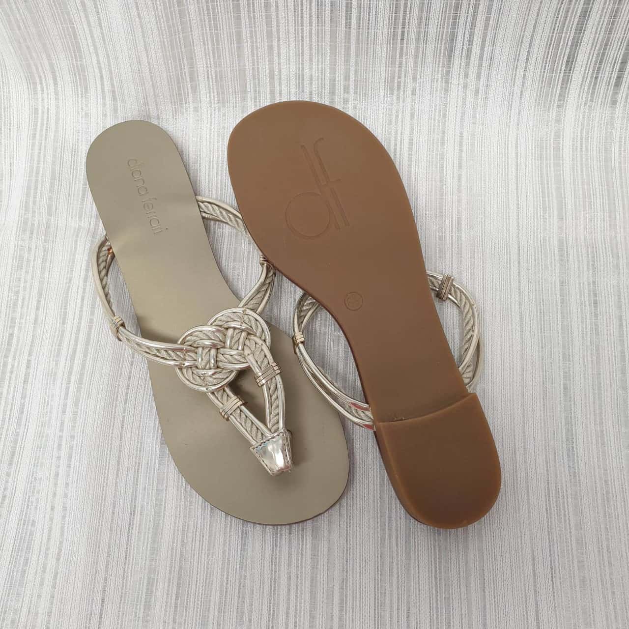 Diana Ferrari Gorgeous Silver Rope Flip Flop Style Casual /Formal /Rave ...