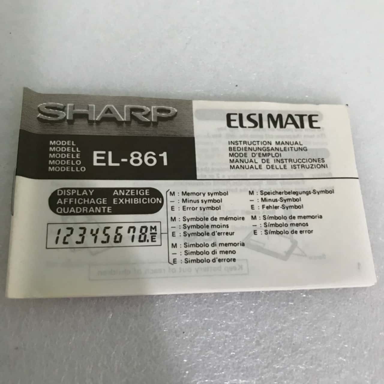 Vintage 1980s Sharp Elsimate Pocket Calculator with instructions ...