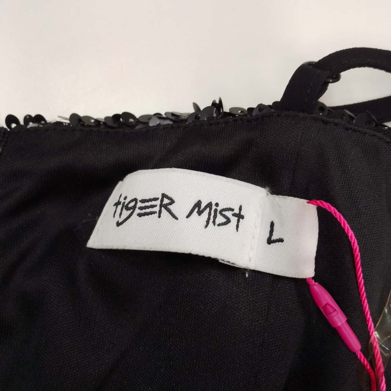 Tiger Mist Women's Size L Black Sequin Mini Dress