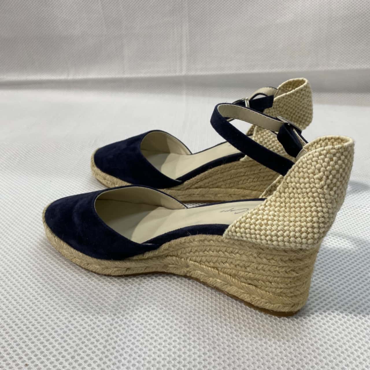 West Cape Womens Size 38 Navy Blue Suede Wedges (s)