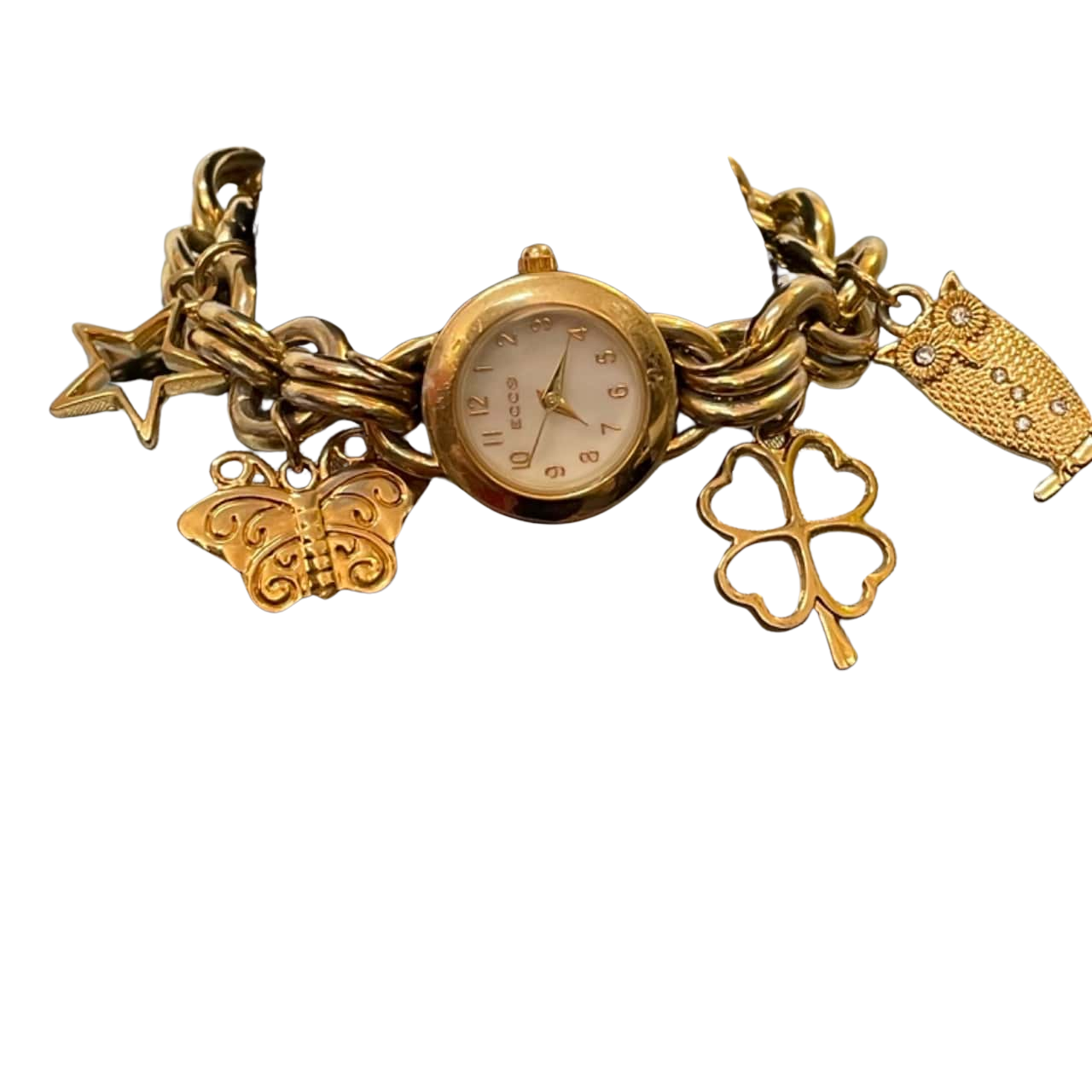 Ecco Womens Watch Gold look charm band(s)