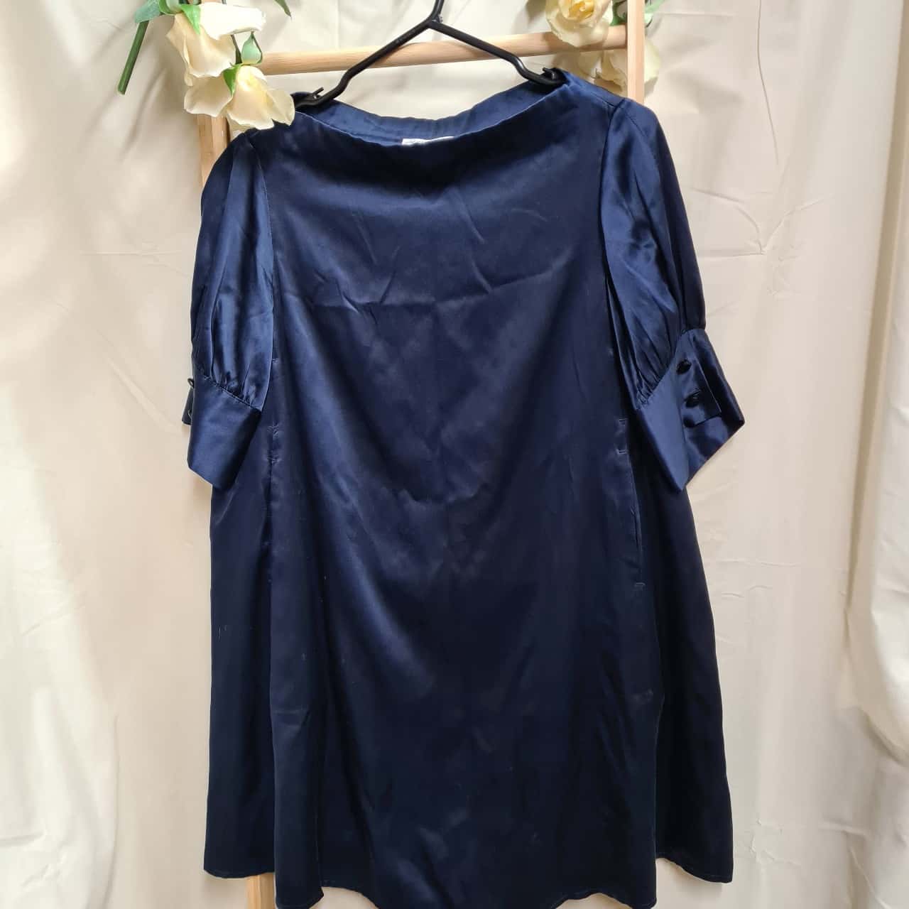 Scanlan & Theodore Silk Midnight Blue Dress, Size S