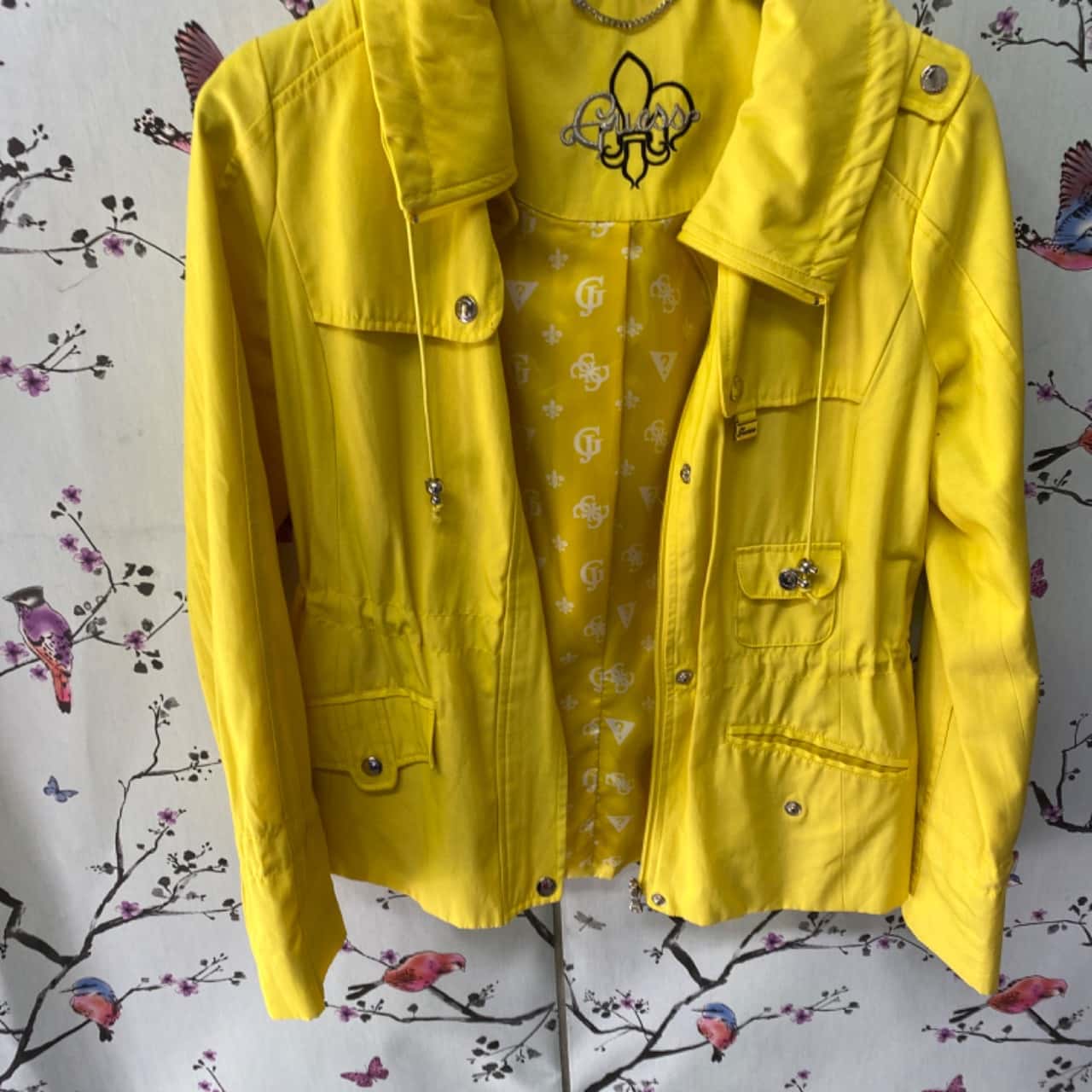 Guess Womens Size S Open Jacket Yellow (s)
