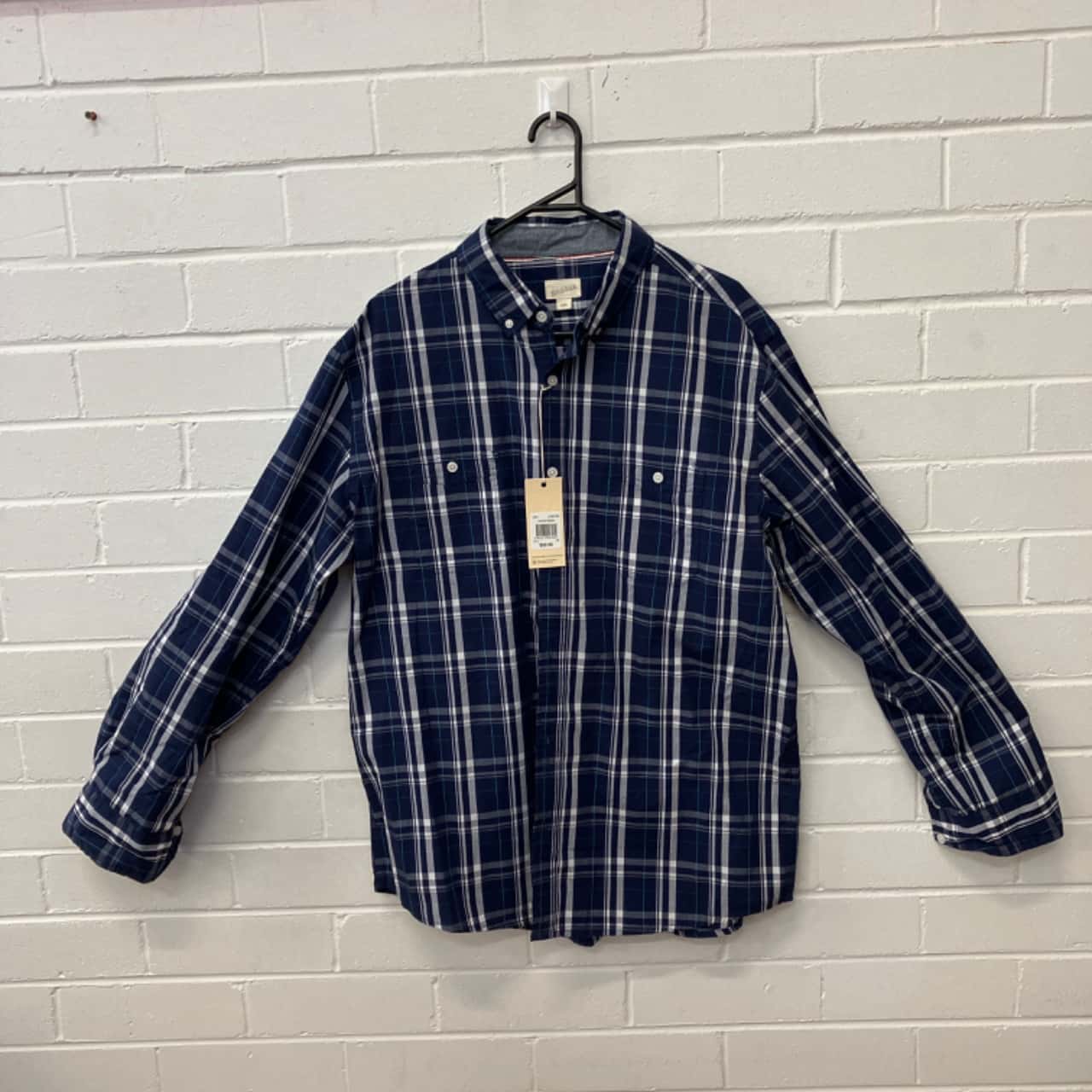 Mens Shirt,Size XXL, Navy Blue / Striped / White