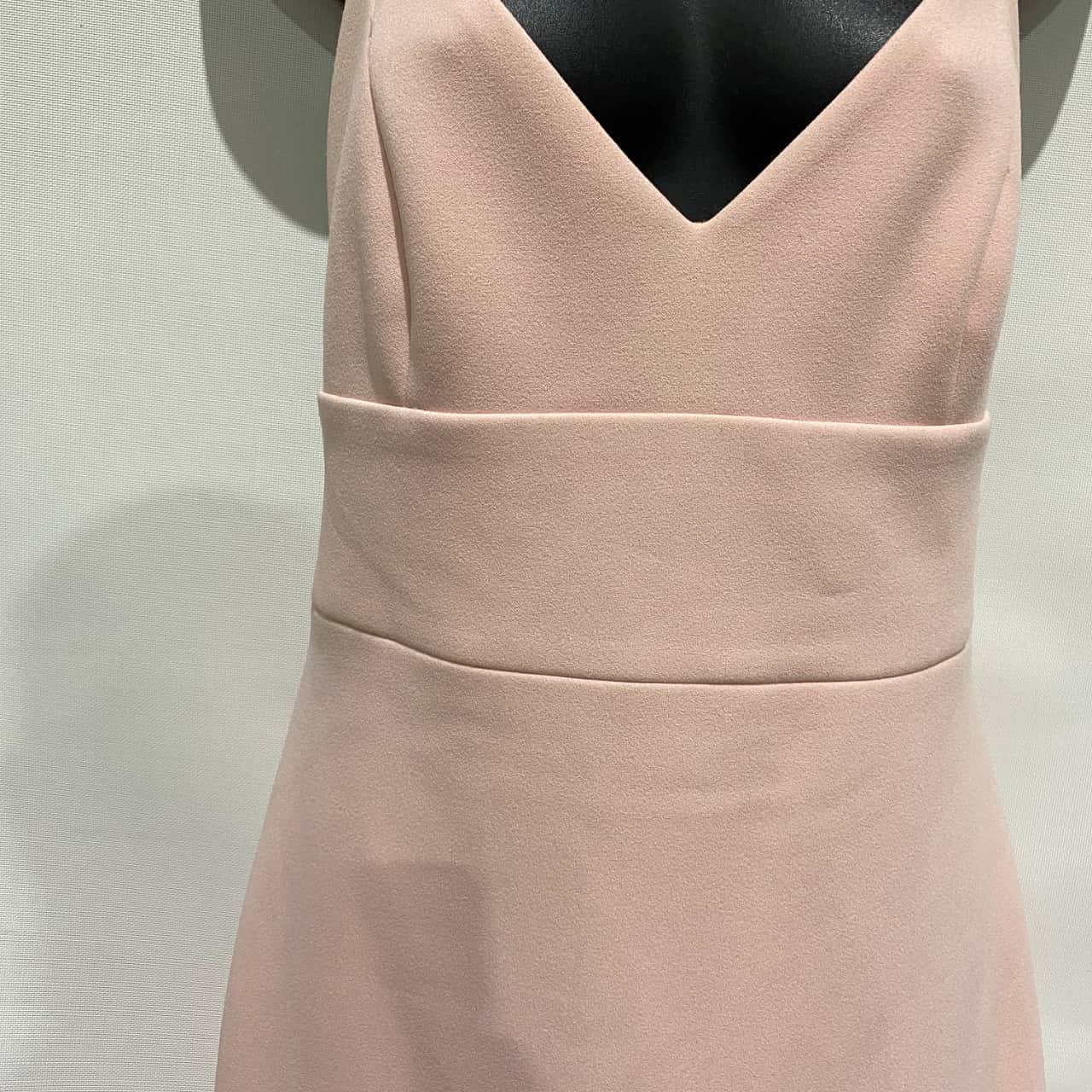 MOSSMAN SHOESTRING STRAP COCKTAIL MIDI LENGTH DRESS Size 14 in Blush