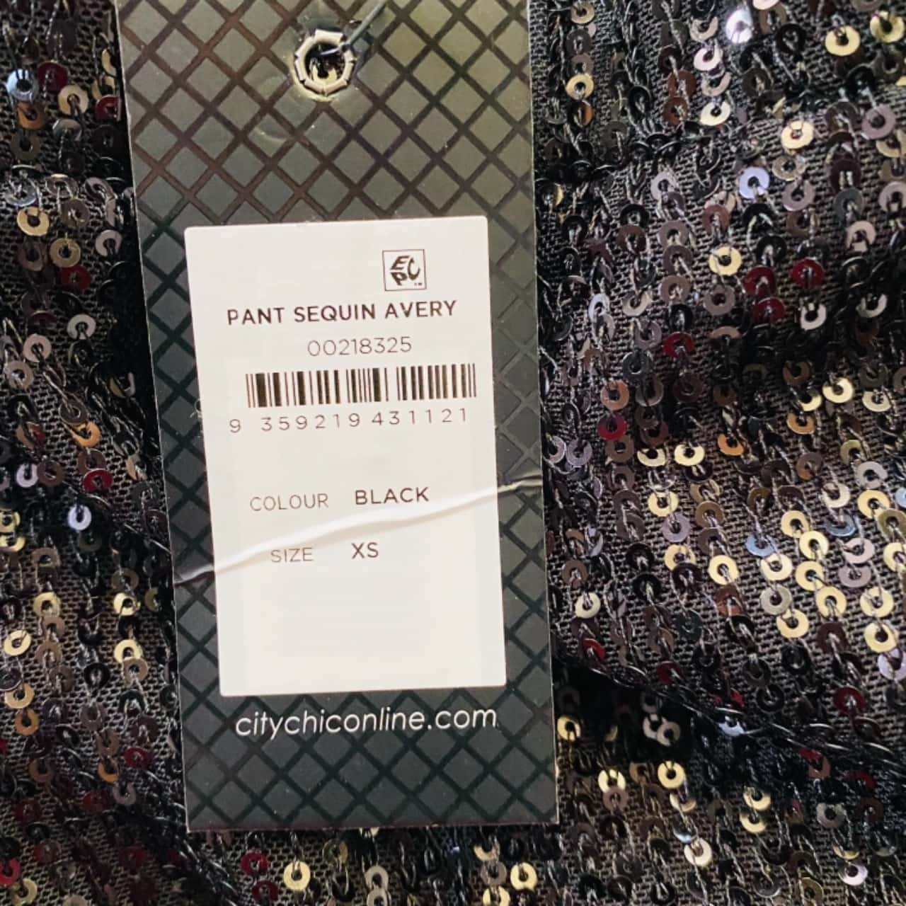 City Chic XS Black Sequin Pants (s) - New With Tags | Salvos Stores