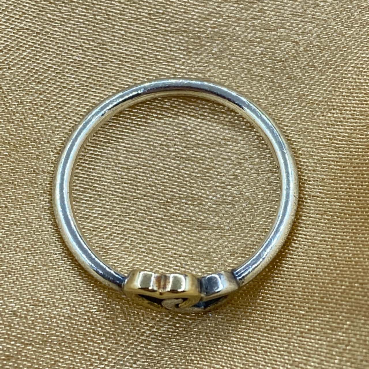 Pandora Womens Two Toned Love Double Heart Rings Gold / Silver (s)