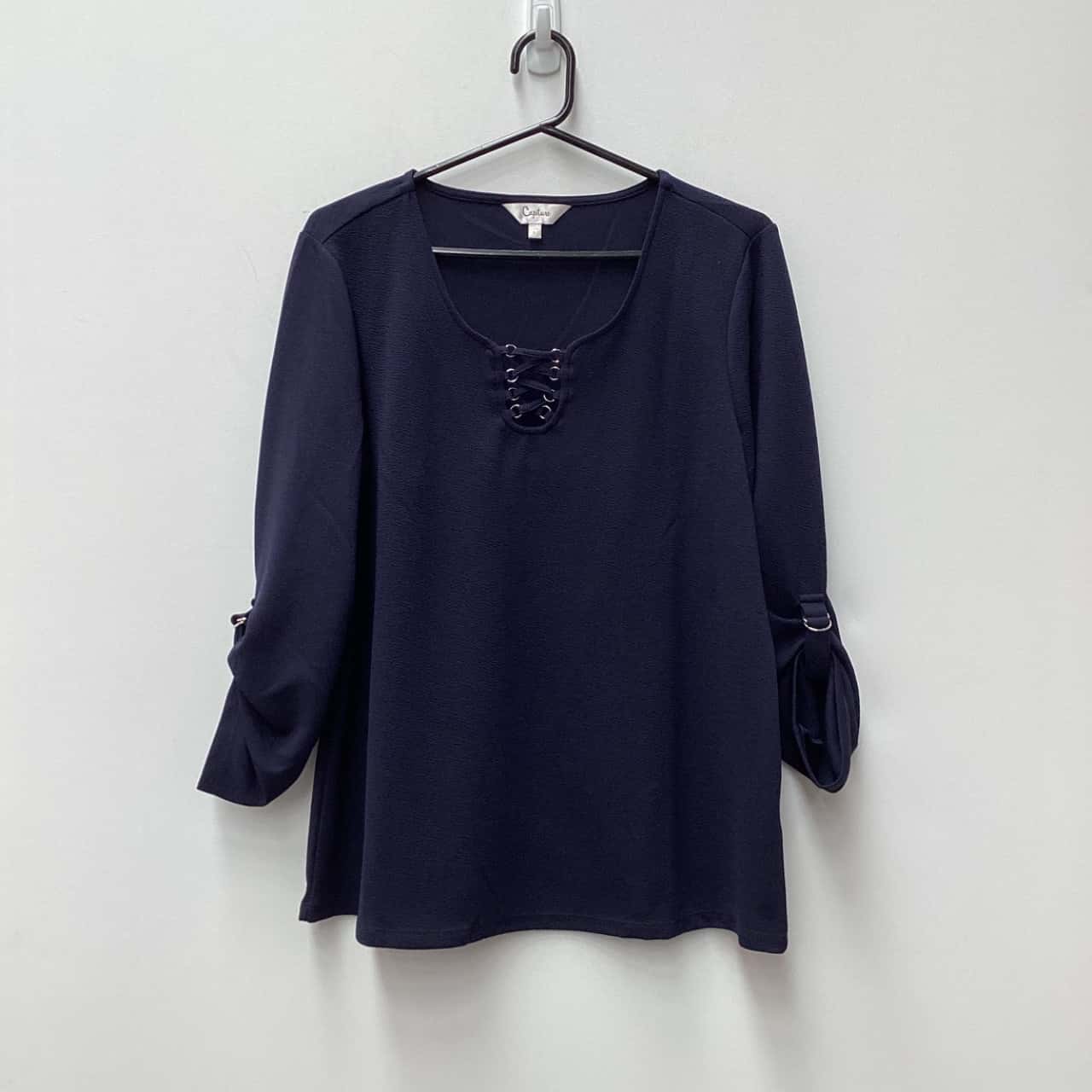 Capture Womens Size L Long Sleeve Navy Blue(s)