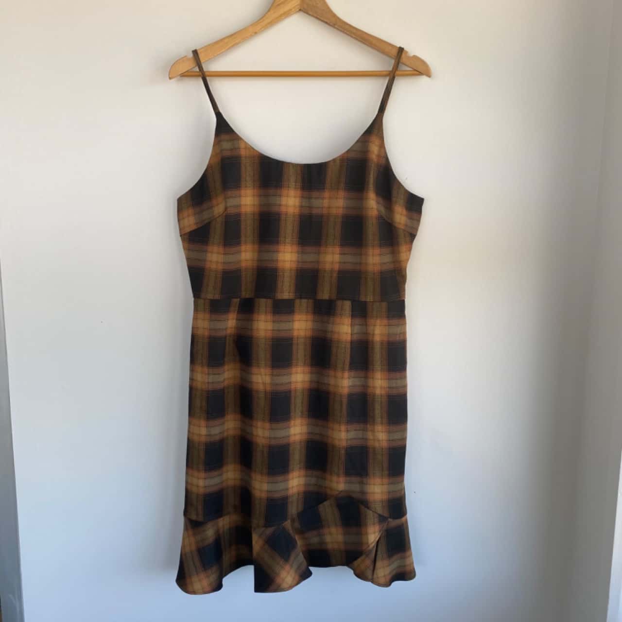 Dotti Tartan Mini Dress Brown Size 16 / XXL(s)