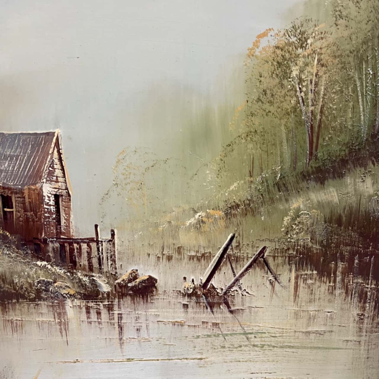 “Cool Waters” Oil Painting by Williams 57cm x 80cm Beautiful Timber ...