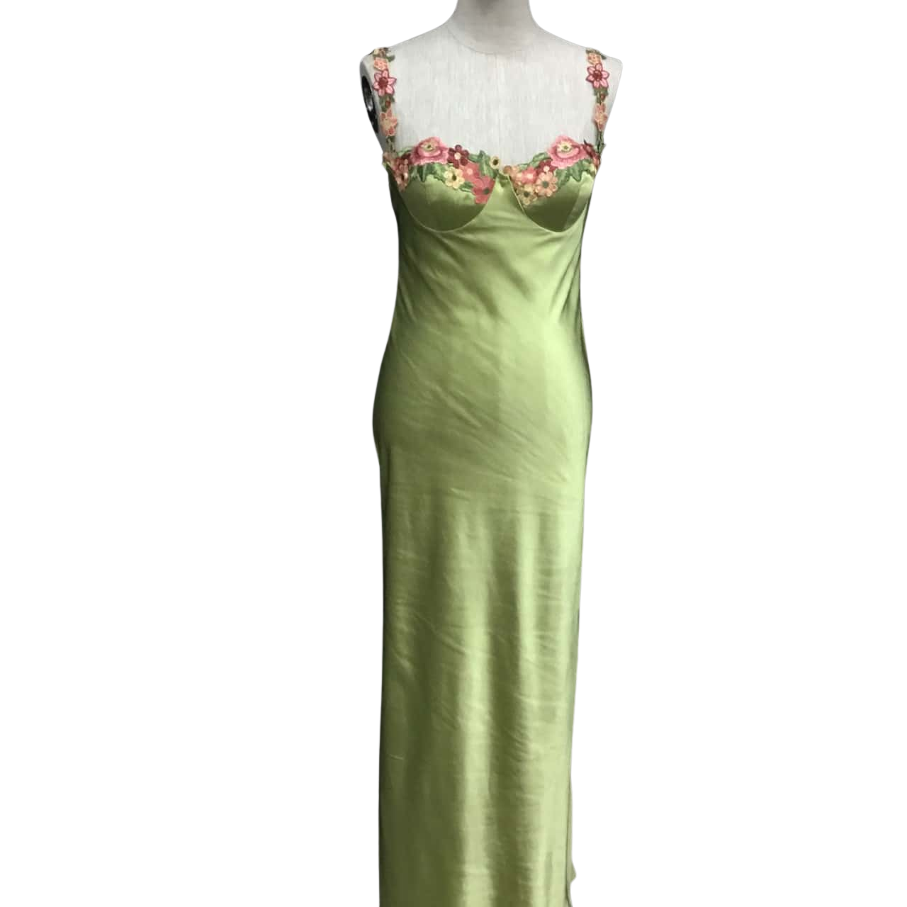 Angel Biba Size 8 Shoestring Strap Dress Green (s)