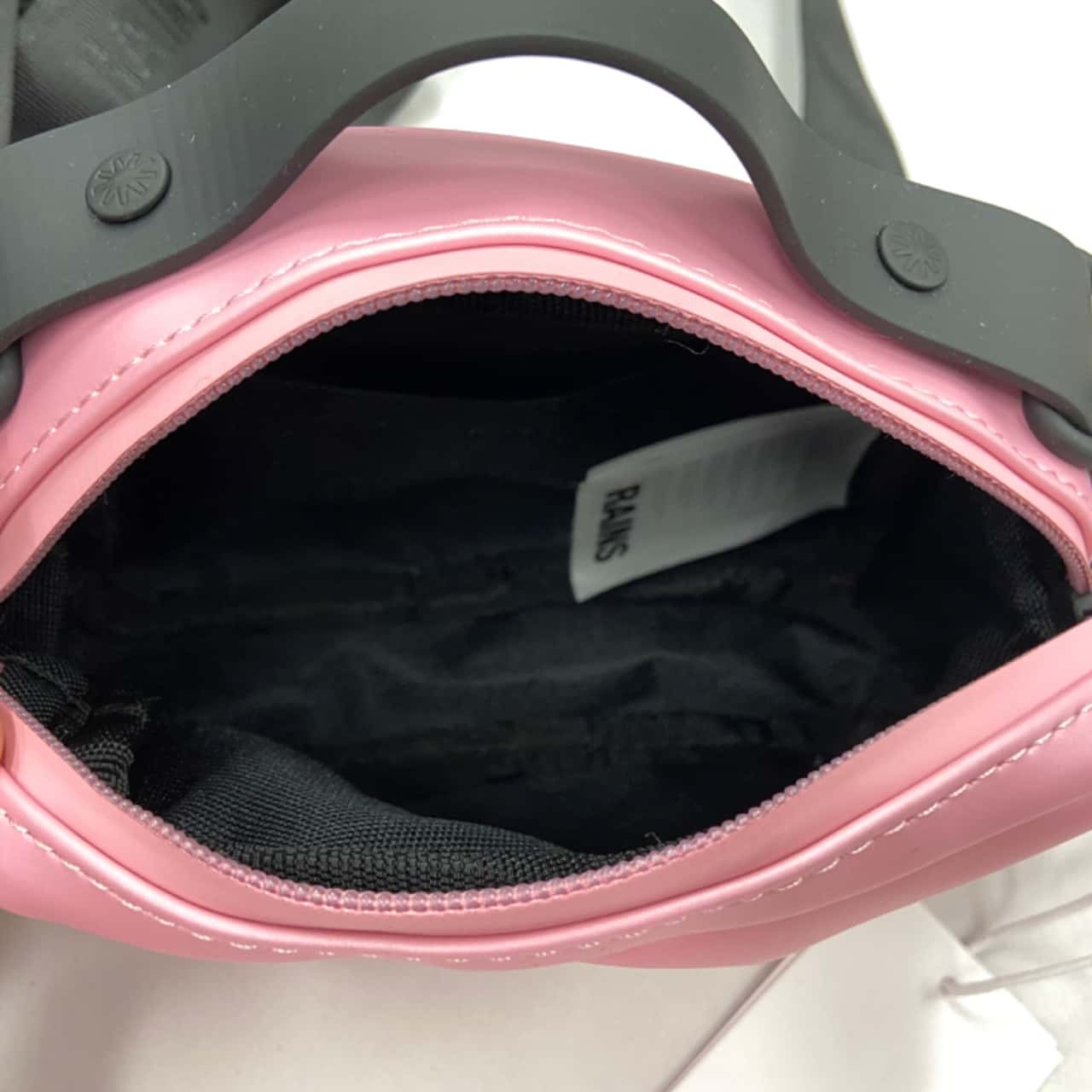 RAINS Womens Pink /Box Bag Micro /Black Straps (s)