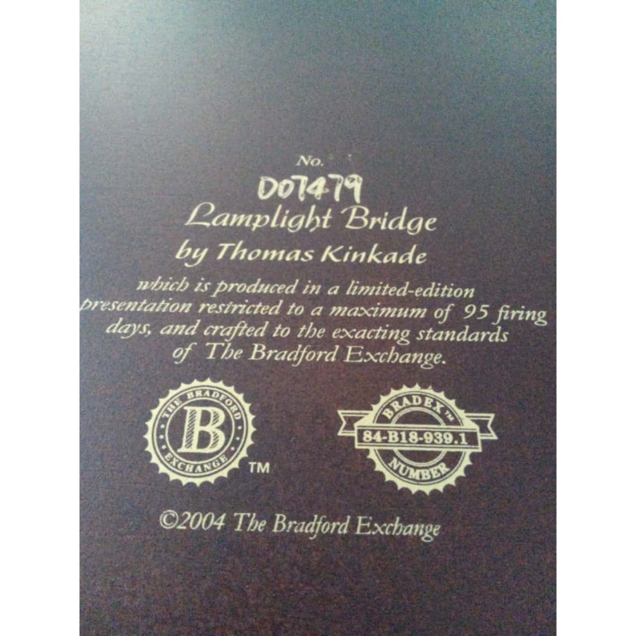 Thomas Kinkade Ltd Edition Lamplight Lane Bradex - 2004(s)