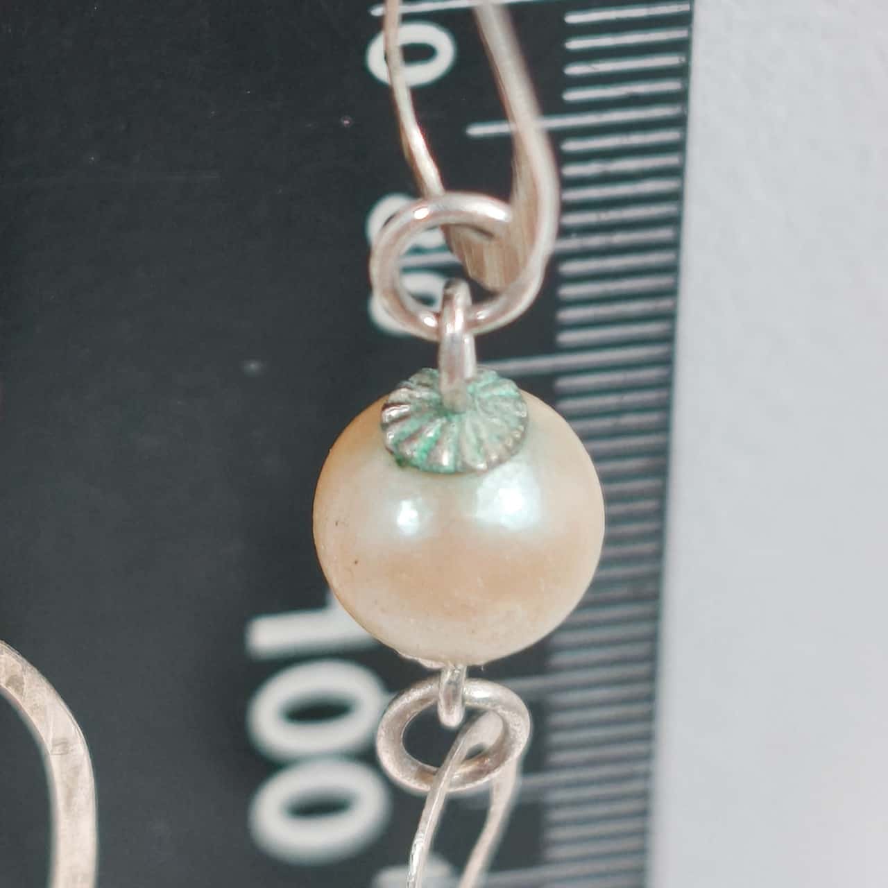 Womens Necklace Silver Pearl