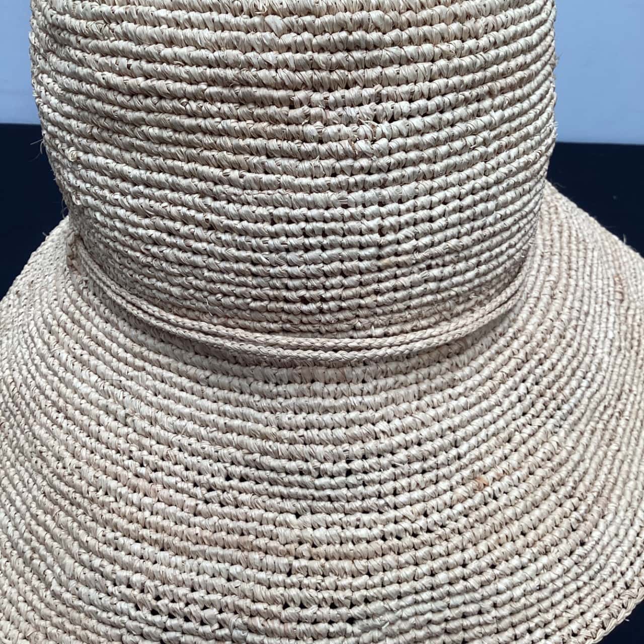 Sans Arcidet Paris Womens Size M / S Sunhat Natural rafia with leather ...