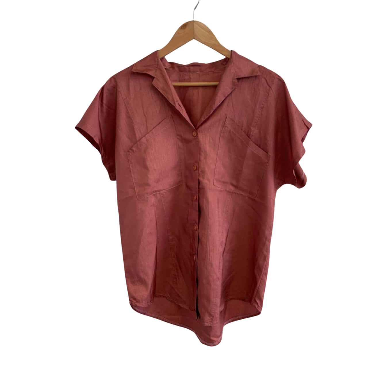 Large Pink Vintage 80s Button-Up