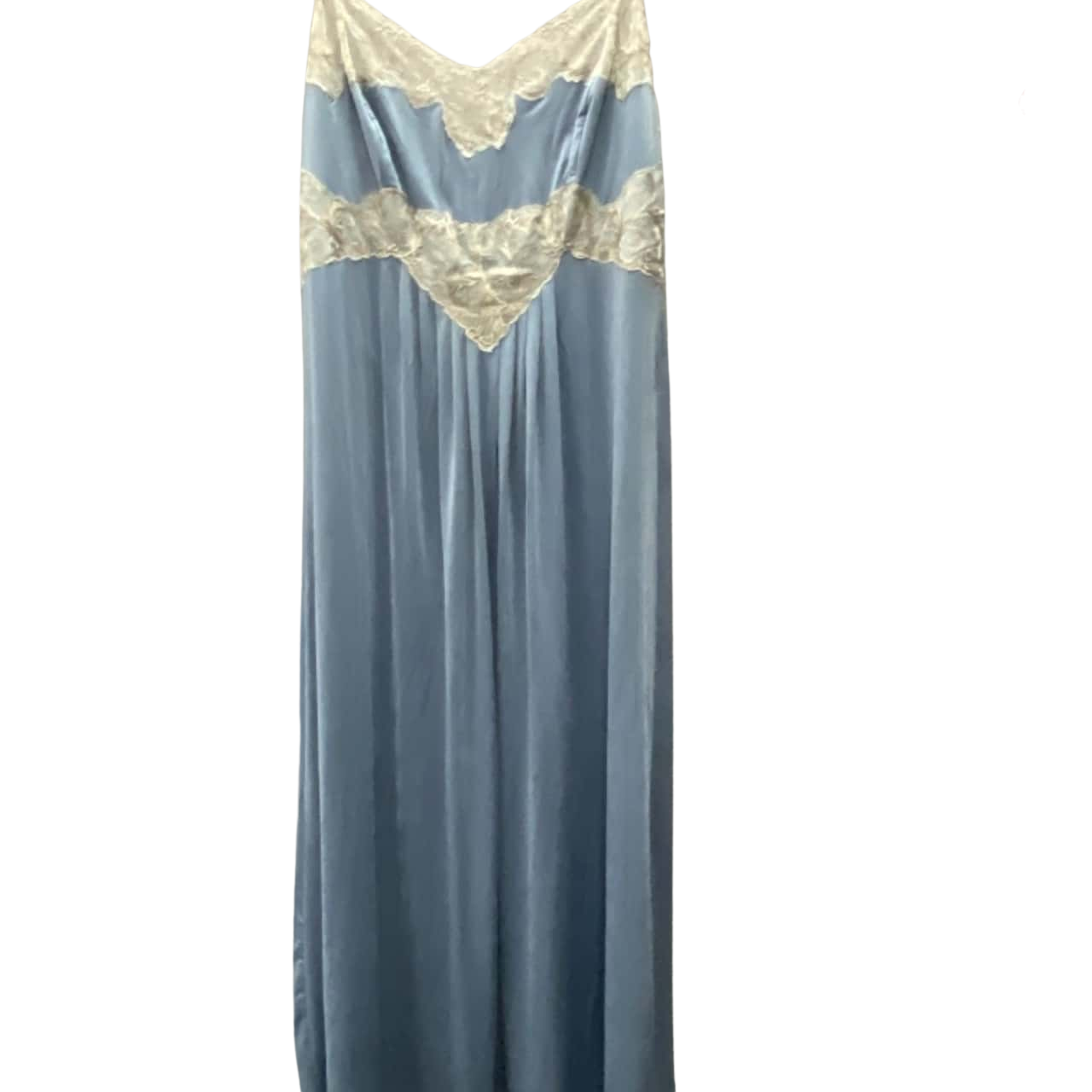 Soma Intimates Ladies Blue Grey Vintage Button Back Long Gown Size L NWT